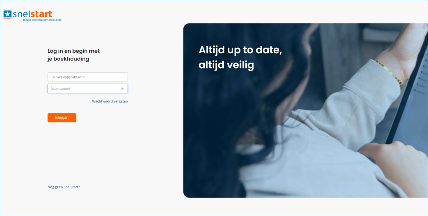 Inloggen in SnelStart Web en in de SnelStart App